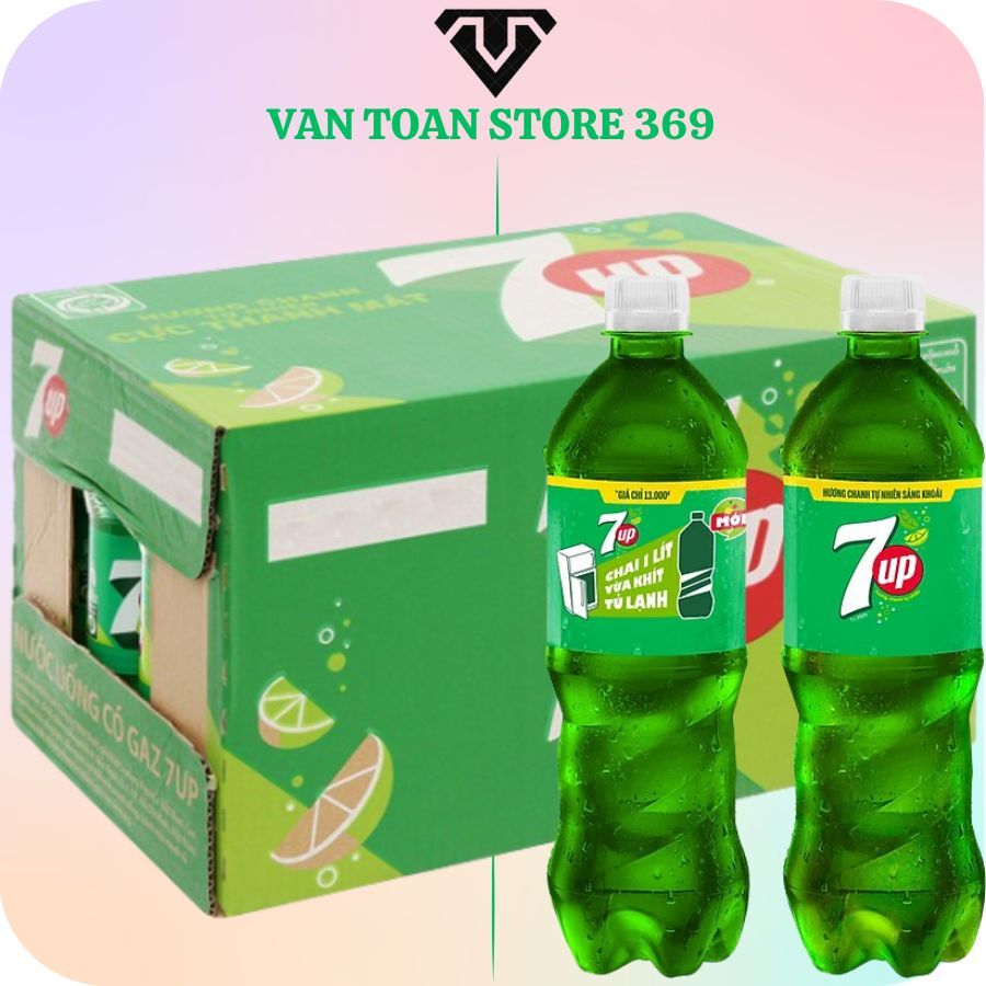 Nước ngọt có ga 7UP chanh có đường chai 600ml | Shopee Việt Nam