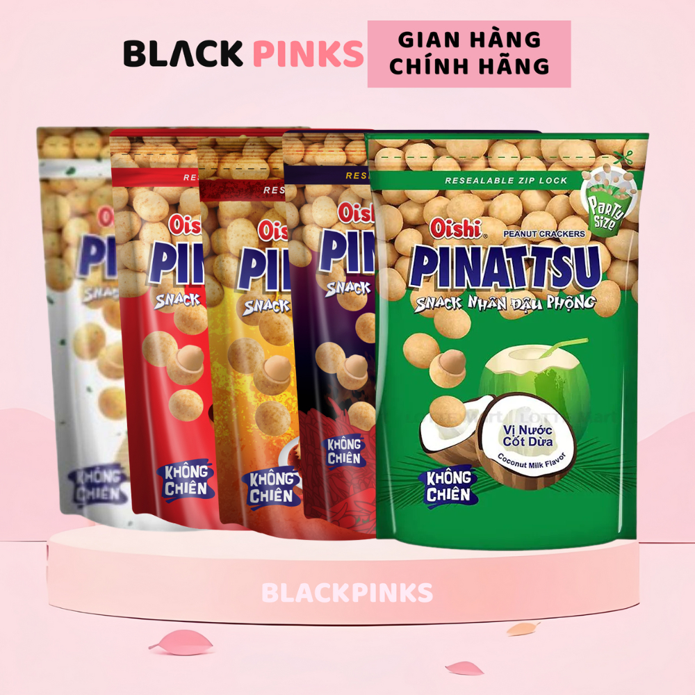 Snack nhân đậu phộng Oishi Pinattsu vị cốt dừa/mực cay/hải sản/tảo biển ...