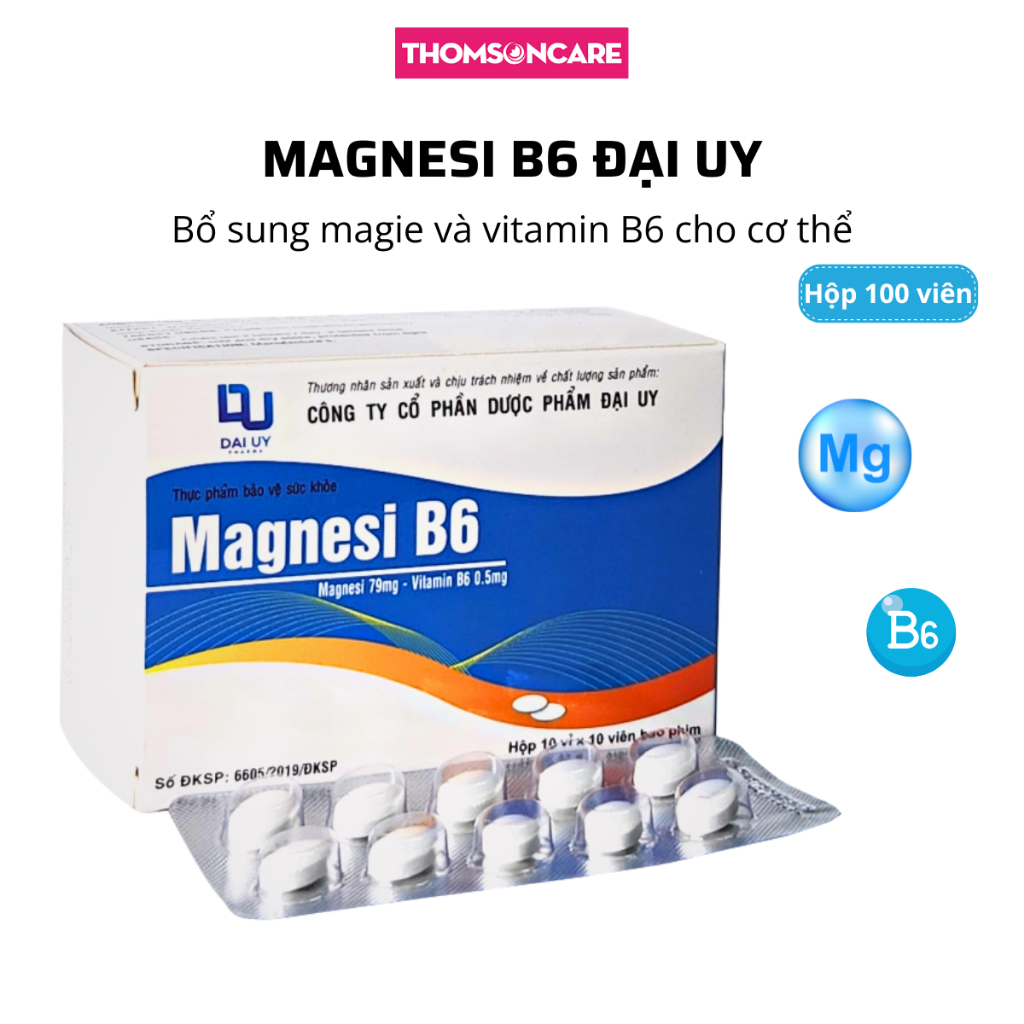 Bổ sung Magnesi B6 Đại Uy bổ sung Magie và Vitamin B6 - giảm tê bì chân ...