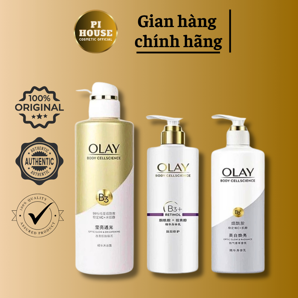 Sữa dưỡng thể siêu trắng da OLAY B3+ Optic Glow 250ml | Shopee Việt Nam