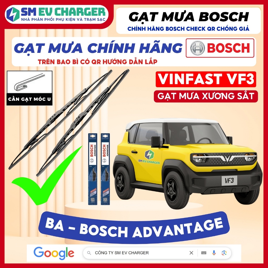 Gạt mưa VF3 chính hãng Bosch Advantage BA (xương sắt) gạt mưa Vinfast ...