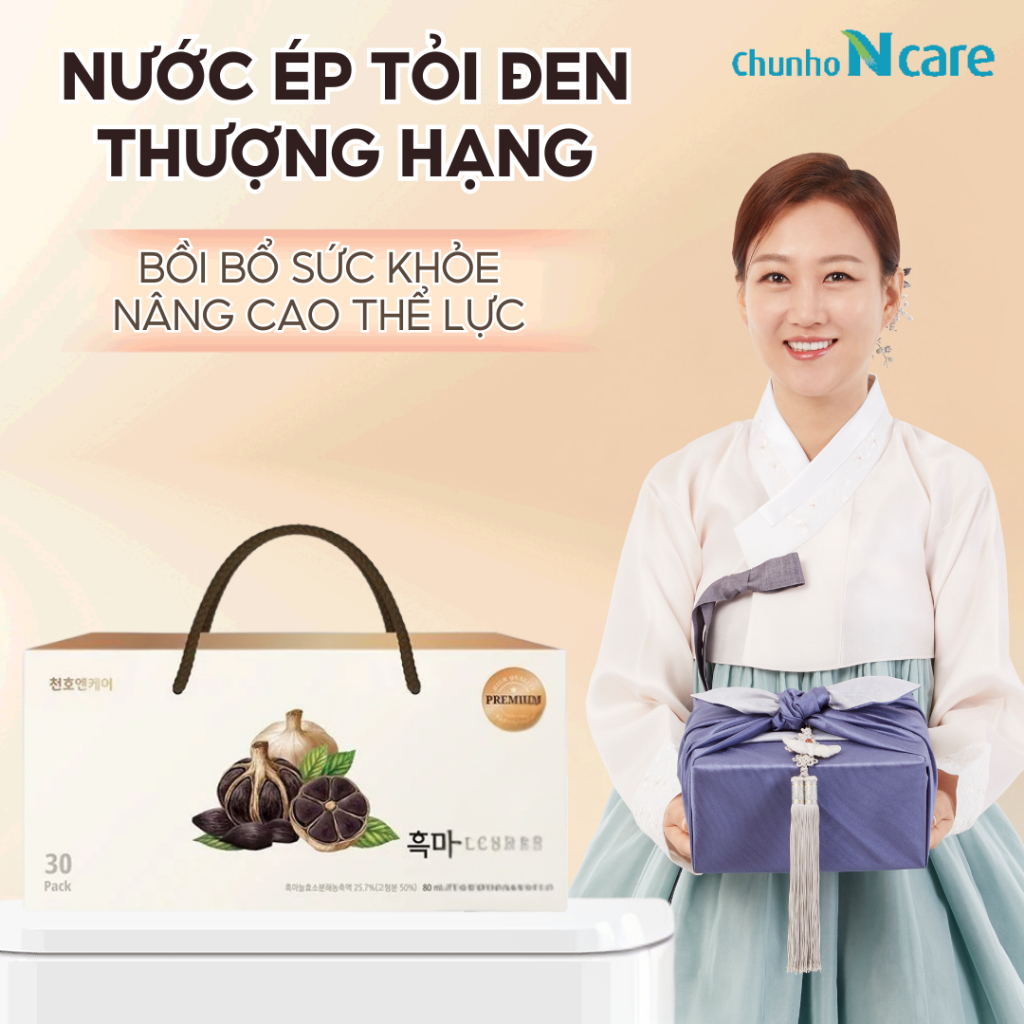 Nước Ép Tỏi Đen Thượng Hạng CHUNHO NCARE Hỗ Trợ Tăng Cường Hệ Miễn Dịch, Hộp 30 gói x 80ml ...