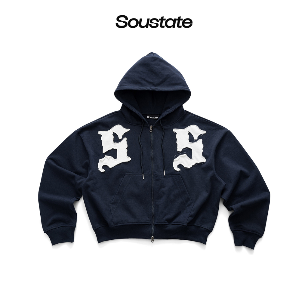 Áo Hoodie Zip Boxy Fit SS Embroidered - SOUSTATE Chính Hãng | Shopee ...