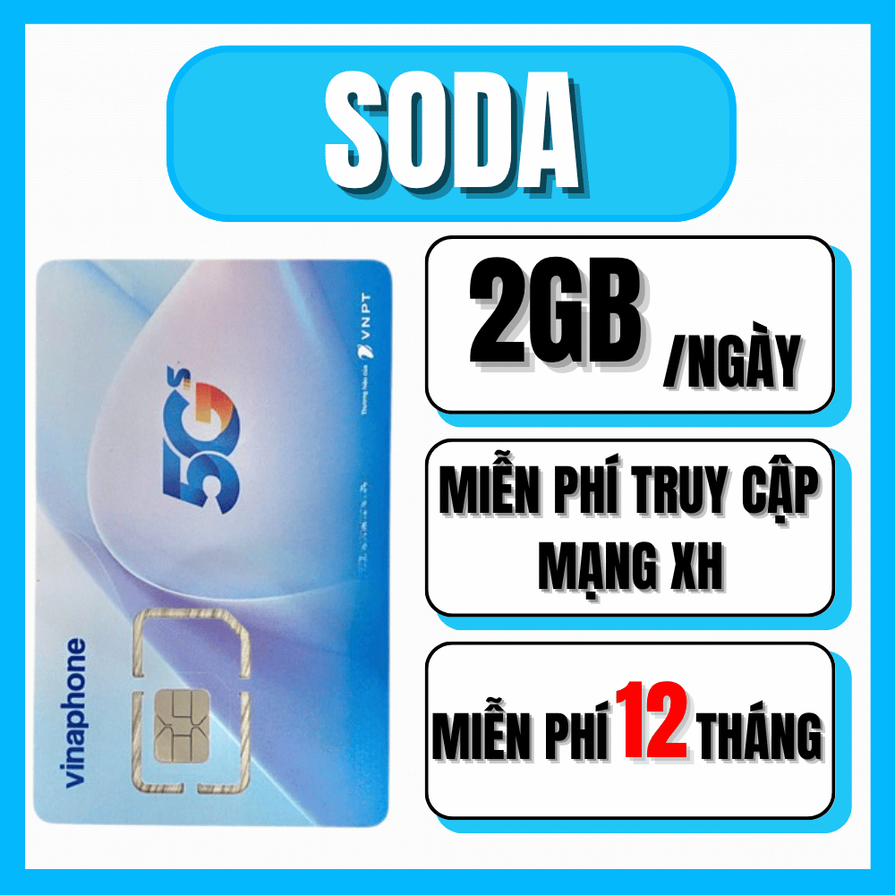 { Miễn Phí 12 Tháng } Sim Data 5G Vinaphone Gói SODA Có 2GB/Ngày Vào Mạng Truy Cập YTB TIK 1 Tỷ ...