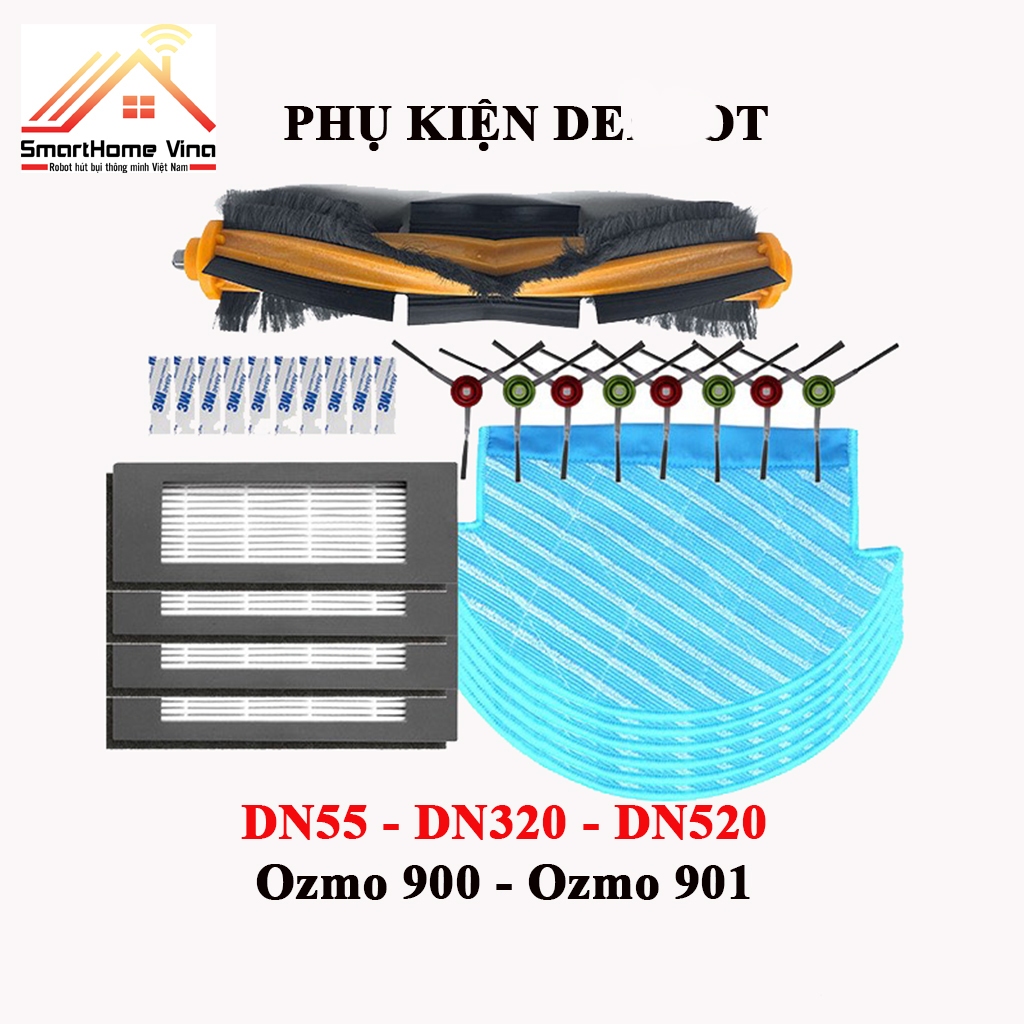 Bộ phụ kiện robot hút bụi DN55, DN320, DN520, OZMO 900, OZMO 901, khăn ...