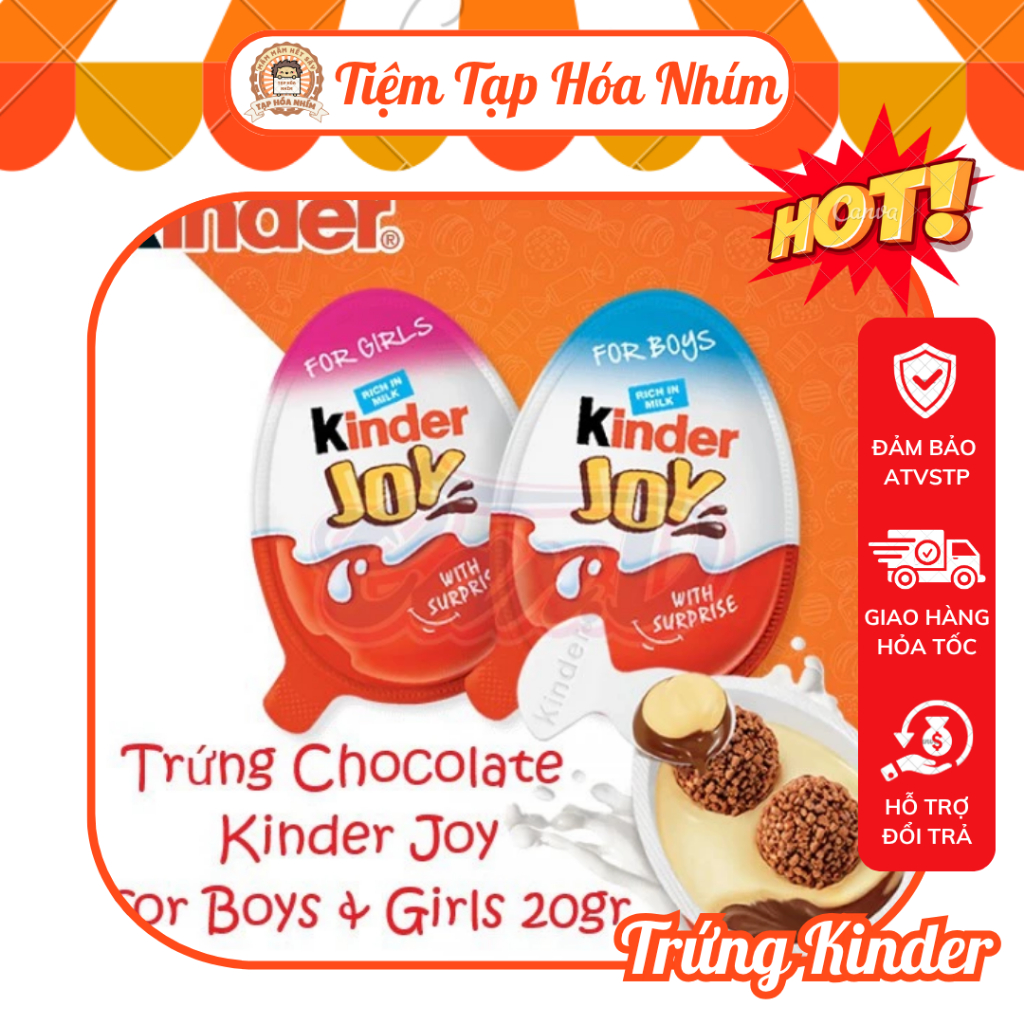 Trứng đồ chơi Socola Kinder Joy dành cho bé trai,bé gái | Shopee Việt Nam