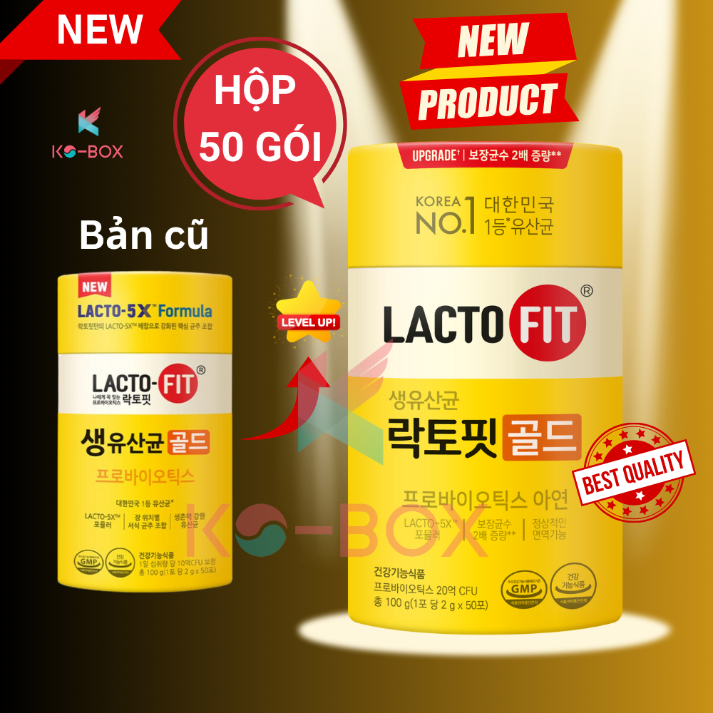 [CHÍNH HÃNG] Lacto Fit gold màu vàng lacto-fit 50 gói Men vi sinh ...