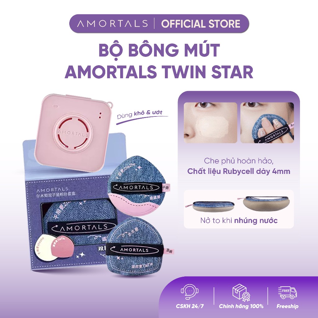 Bông mút Amortals TWIN STARS mút đánh nền thoáng khí đàn hồi cao kèm ...