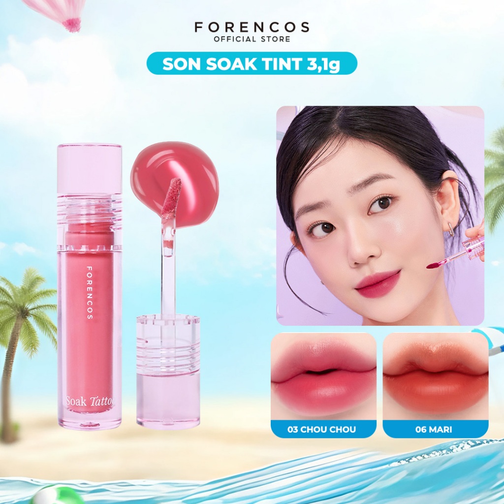 [FORENCOS chính hãng] Son Tint Lì, Lâu Trôi Bền Màu Đến 12H FORENCOS SOAK TATTOO 3.1g | Shopee ...