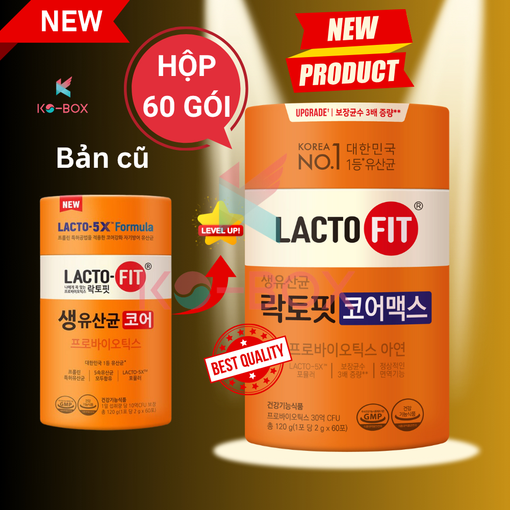 [CHÍNH HÃNG] Lacto Fit Core MAX màu cam lacto-fit 60 gói Men vi sinh ...