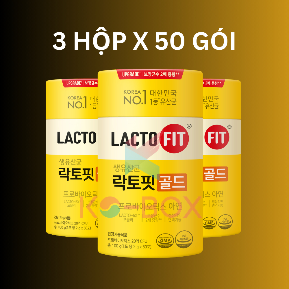 [CHÍNH HÃNG] Lacto Fit Gold màu vàng | 3hộp X 50gói | Men vi sinh ...
