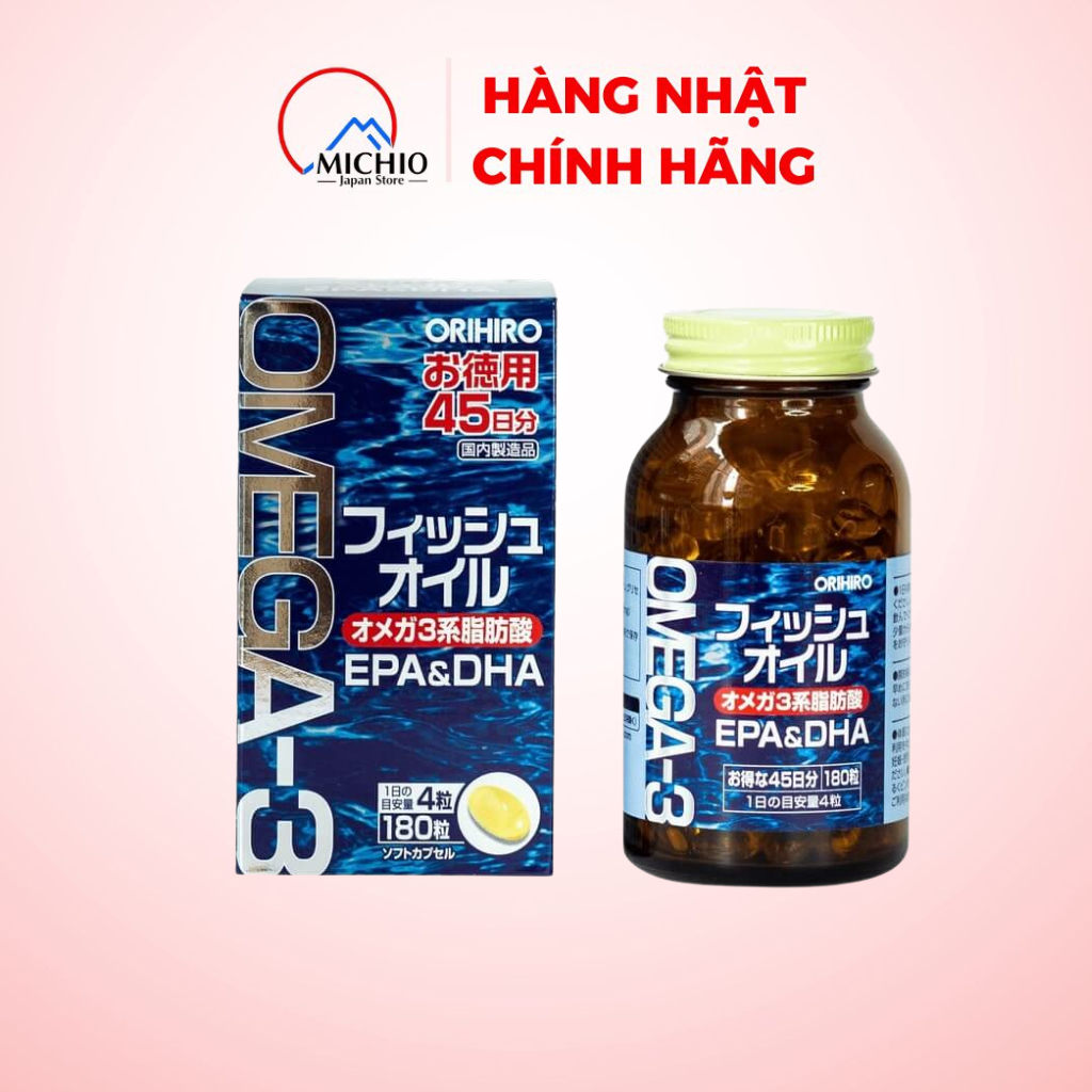 Dầu cá Omega 3, EPA & DHA Orihiro Nhật Bản hộp 180 viên | Shopee Việt Nam