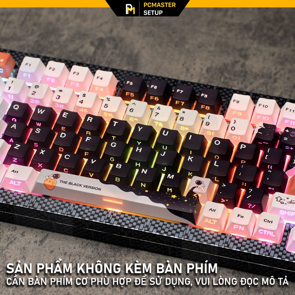 Keycap pbt Phi Hành Gia Astronaut họa tiết dyesub xuyên led ninja side ...