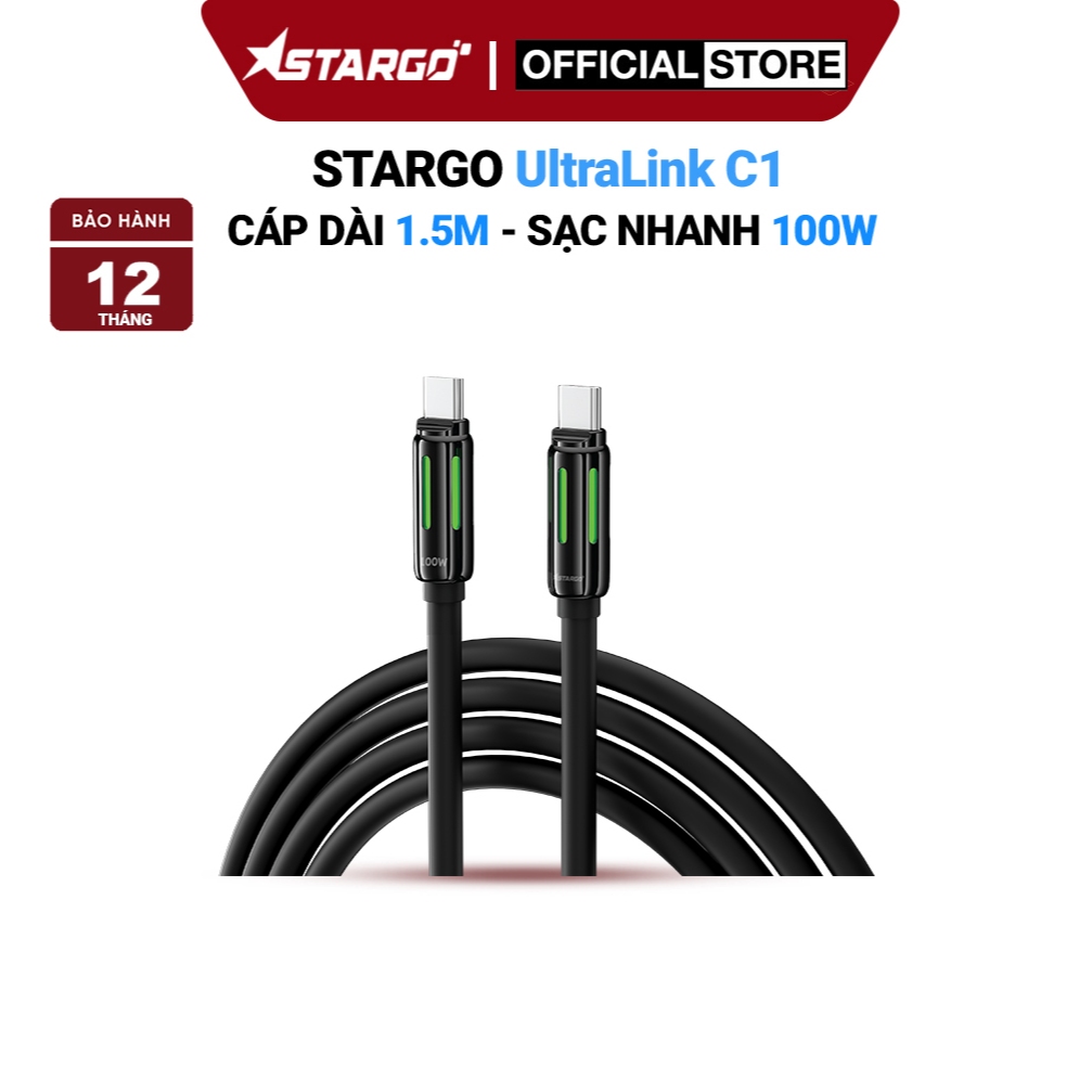 Cáp sạc nhanh StarGO UltraLink C1 Type-C To Type-C 100W dài 1.5m - Màu ...