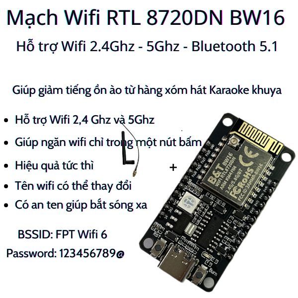 Mạch Thu Phát Wi-Fi Băng Tần Kép RTL8720DN BW16 Kit Ai-Thinker 2.4Ghz ...