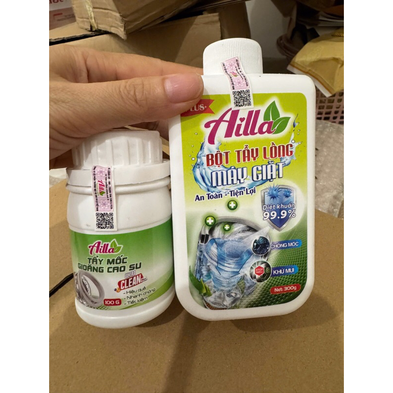 COMBO Siêu tẩy lồng máy giặt Ailla 300G + tẩy gioăng cao su Ailla 100G ...
