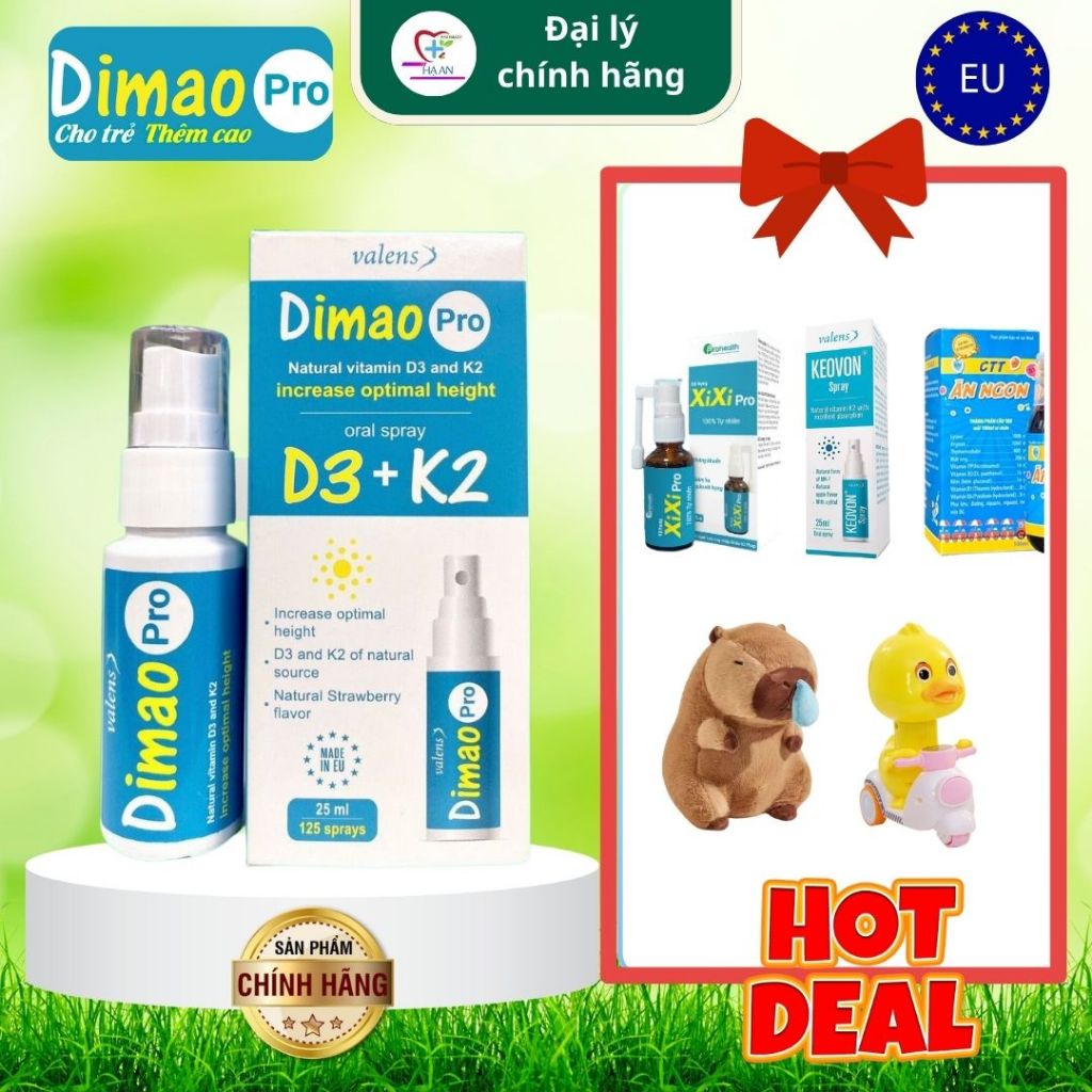 Dimao pro oral spray bổ sung vitamin d3+k2 dạng xịt (25ml) (Kèm quà ...