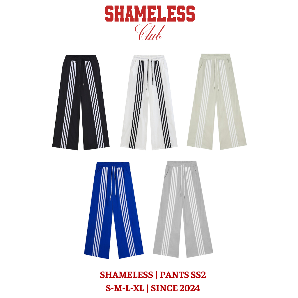 Shameless Club | Quần Dài Gió Mềm Phối 4 Sọc Form Rộng Thoải Mái Vận ...