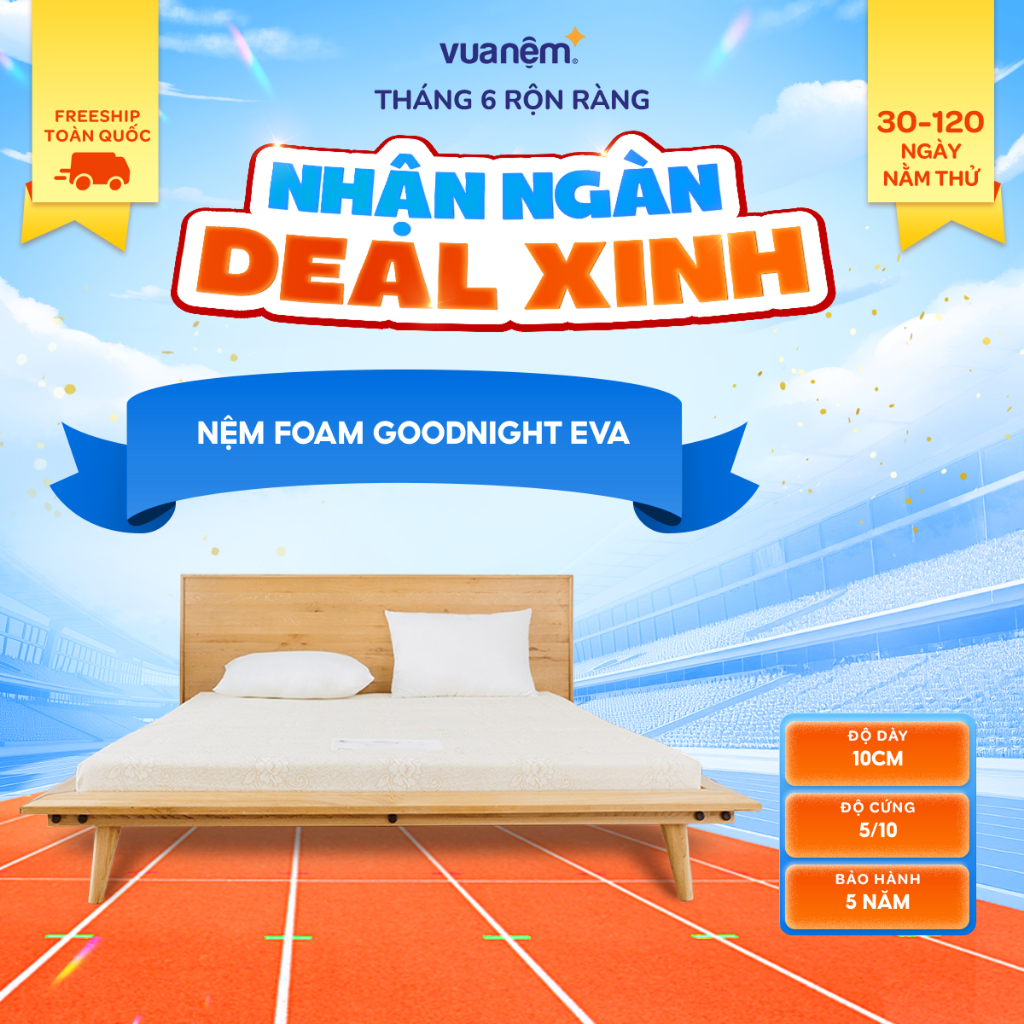 Nệm Foam Goodnight Eva gấp 3 gọn gàng tiện lợi êm ái nâng trọn cơ thể ...