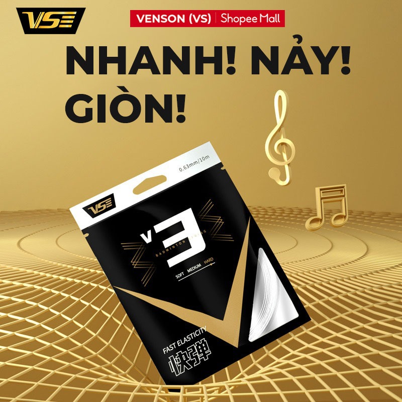 Dây cước vợt cầu lông VENSON VS V3 siêu nảy đàn hồi trợ lực cao, thích ...