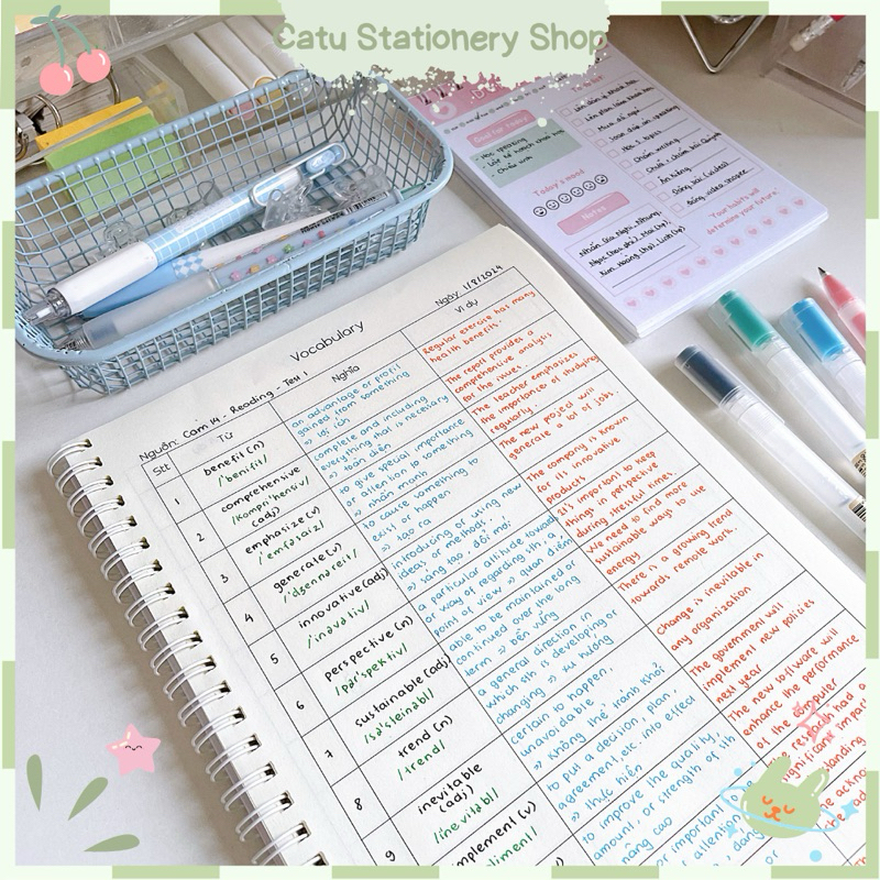 (B5) Sổ tay học từ vựng tiếng Anh MY VOCABULARY NOTEBOOK layout khoa ...