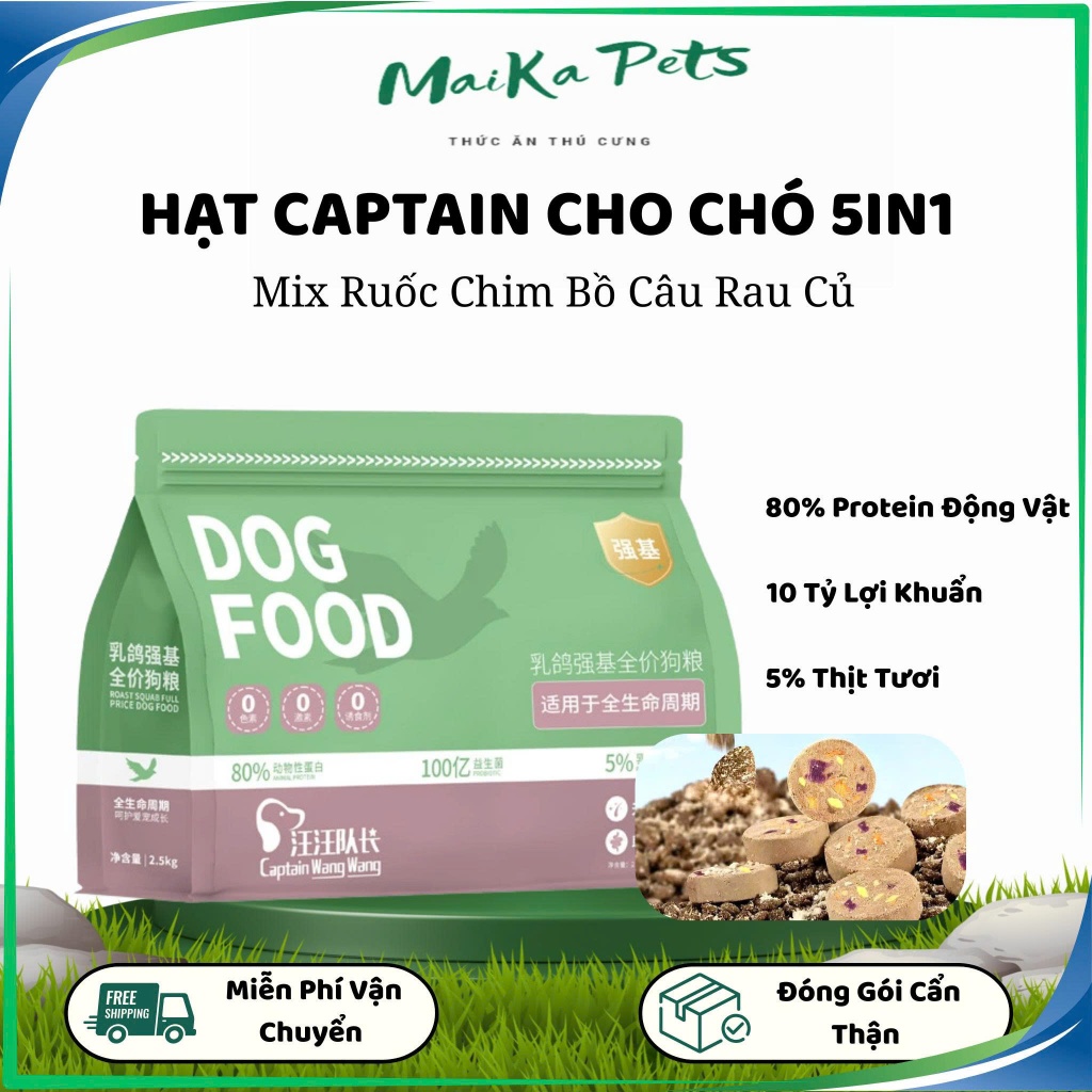 Thức ăn cho chó Captain 5in1 – Hạt mix ruốc & bánh thưởng tươi–Dinh ...