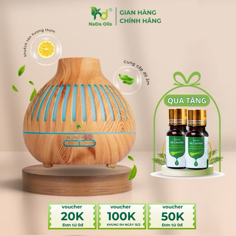 [TẶNG 20ML TINH DẦU] Máy xông tinh dầu Như Ý NADA OILS | Khuếch tán ...