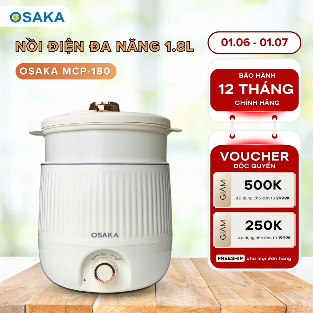 Nồi Lẩu Điện Đa Năng Công Suất 600W Dung Tích 1.8L OSAKA Magic Pot MCP-180 | Shopee Việt Nam