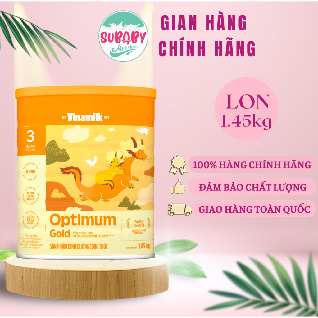 Sữa bột Vinamilk Optimum Gold 3 - Hộp thiếc 1450g (cho trẻ từ 1 - 2 ...
