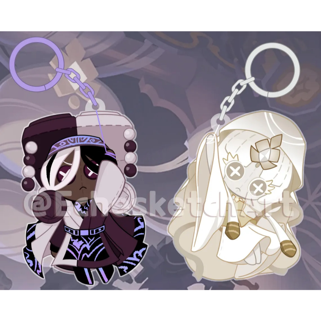 PRE-ORDER Cookie Run Keychains - Dark Cacao Cookie and Mystic Flour ...