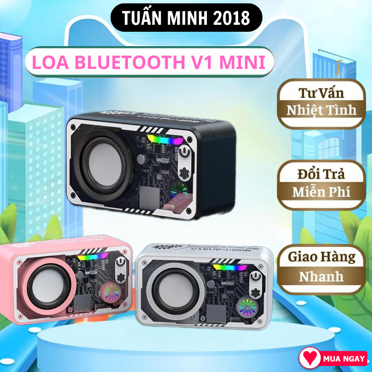Loa Bluetooth Mini V1 Bass Mạnh ,Loa Không Dây Cầm RGB Tay Hỗ Trợ Kết ...