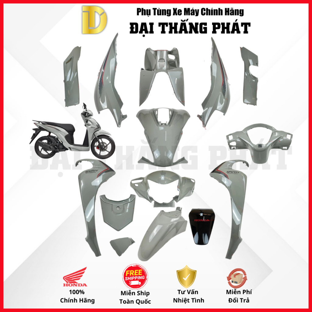 (Có bán lẻ) Dàn áo Vision 110cc (2023) K2C màu Xám Xi Măng NHC60 phiên ...