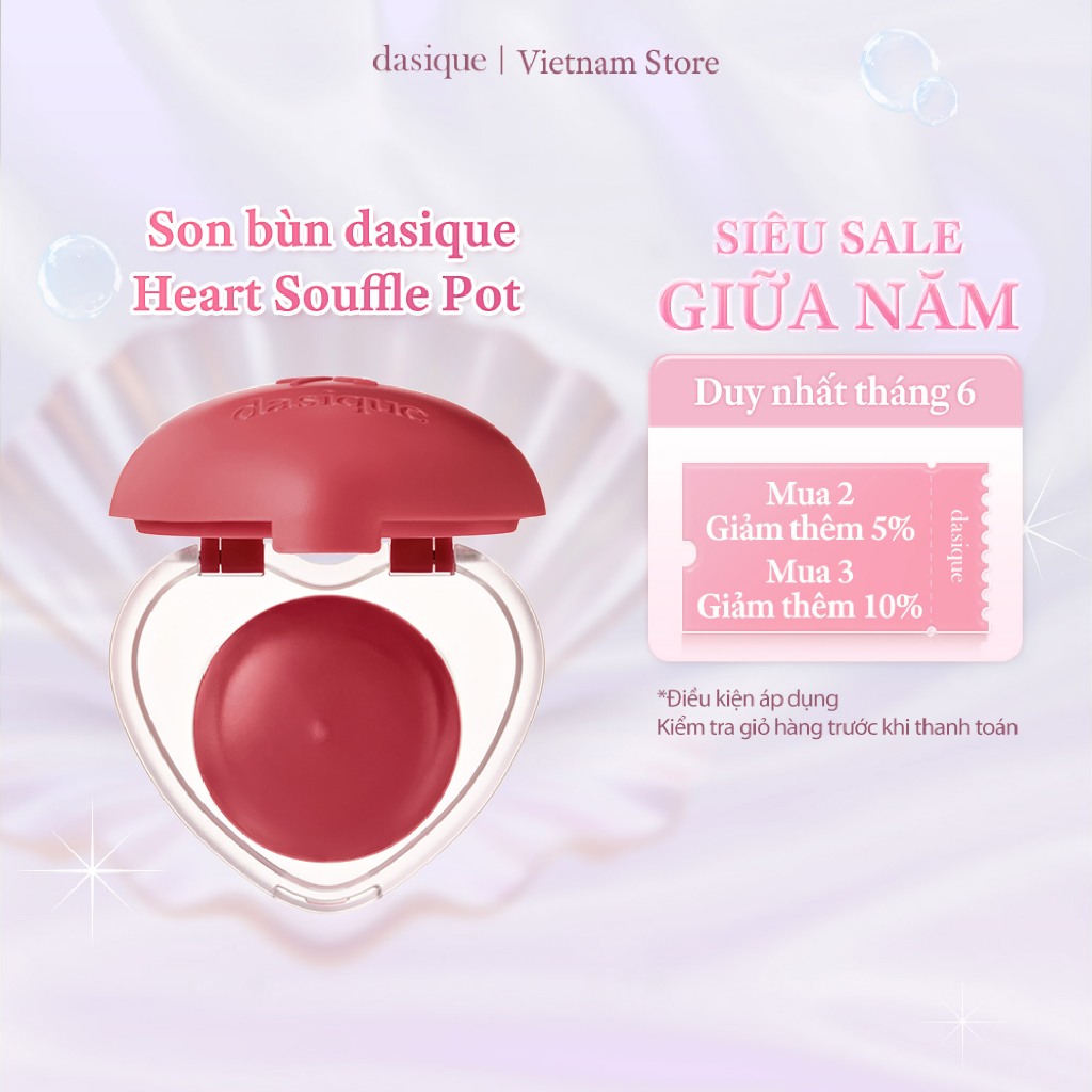 [SUMMER SALE] Son bùn Dasique Heart Souffle Pot | Shopee Việt Nam