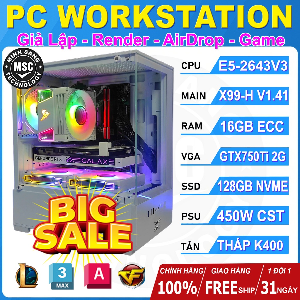 Thùng PC Gaming - WORKSTATION Chơi Mượt LMHT Fo4 PUBG GTA5 Giả Lập Nox LDPlayer Render Edit ...