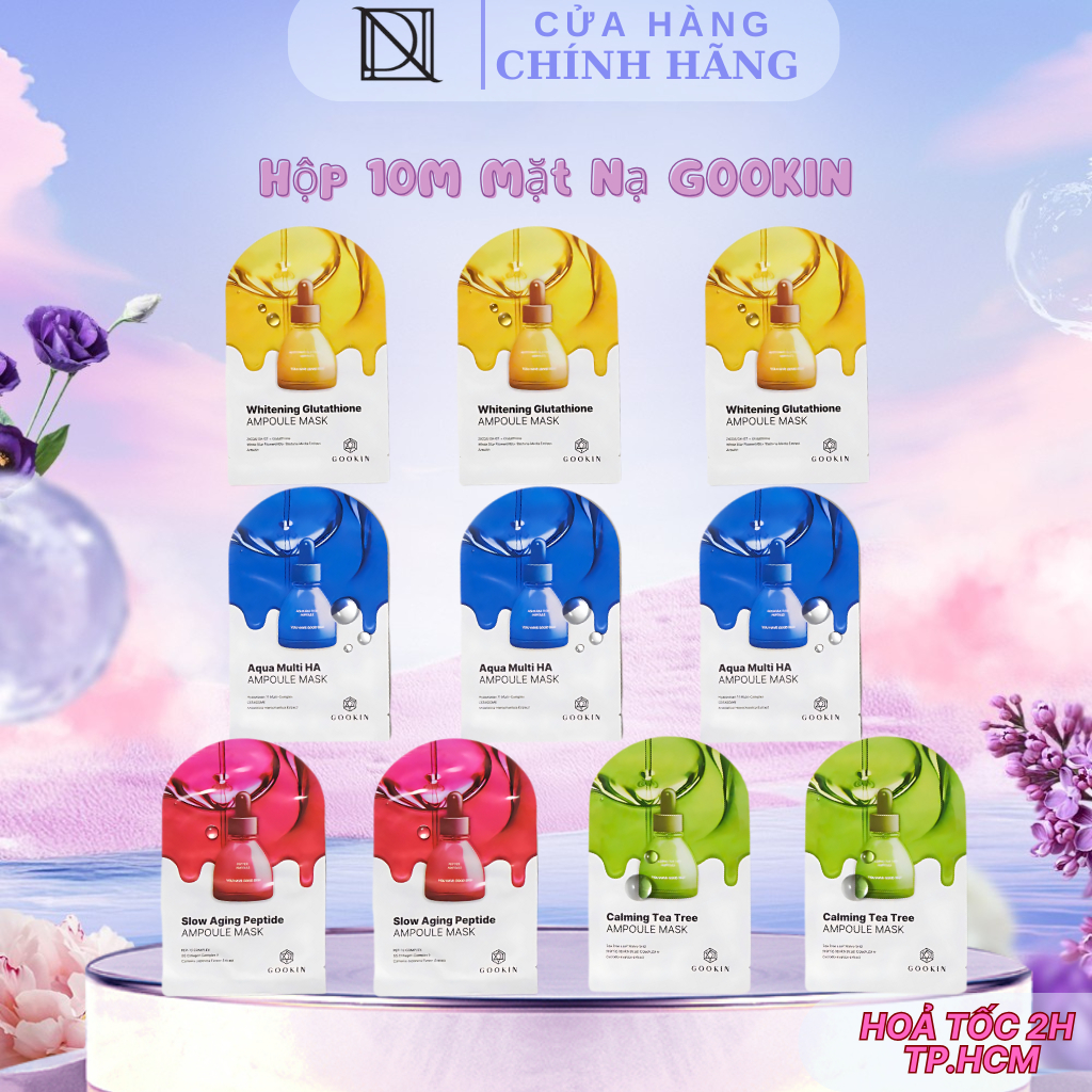 Hộp 10 Miếng Mặt Nạ Giúp Dưỡng Da & Làm Trắng GooKin Ampoule Mask 30ml ...
