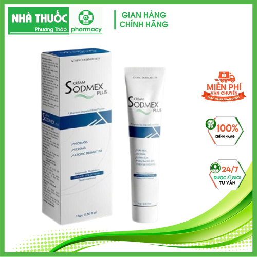 Kem bôi Sodmex Plus -Tuýp 15g dành cho da cơ địa, Kem bôi đa năng chàm ...