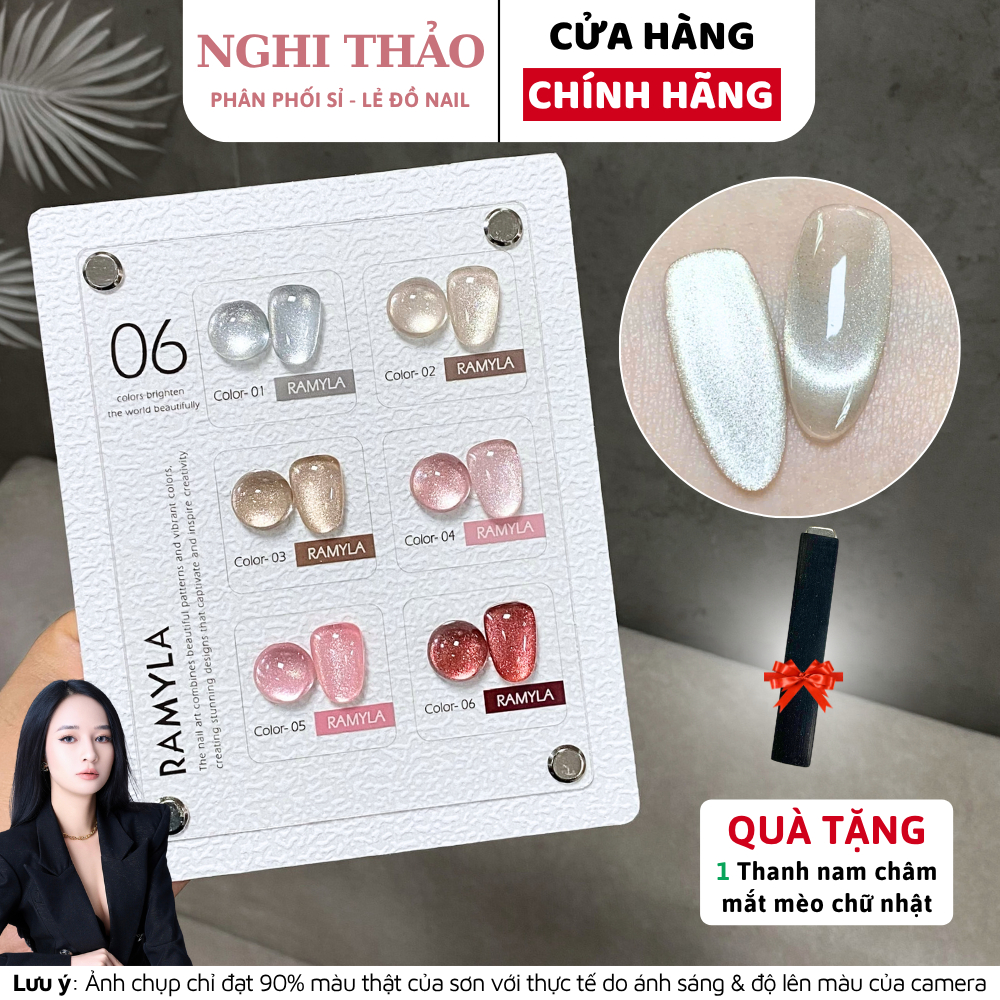 Set sơn gel mắt mèo kim cương RAMYLA 6 màu Nghi Thảo Nails | Shopee ...