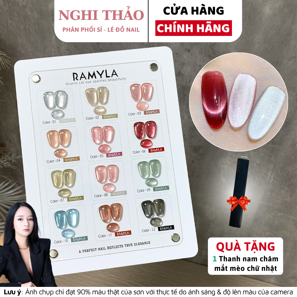 Set sơn gel mắt mèo thạch anh RAMYLA 12 màu Nghi Thảo Nails | Shopee ...