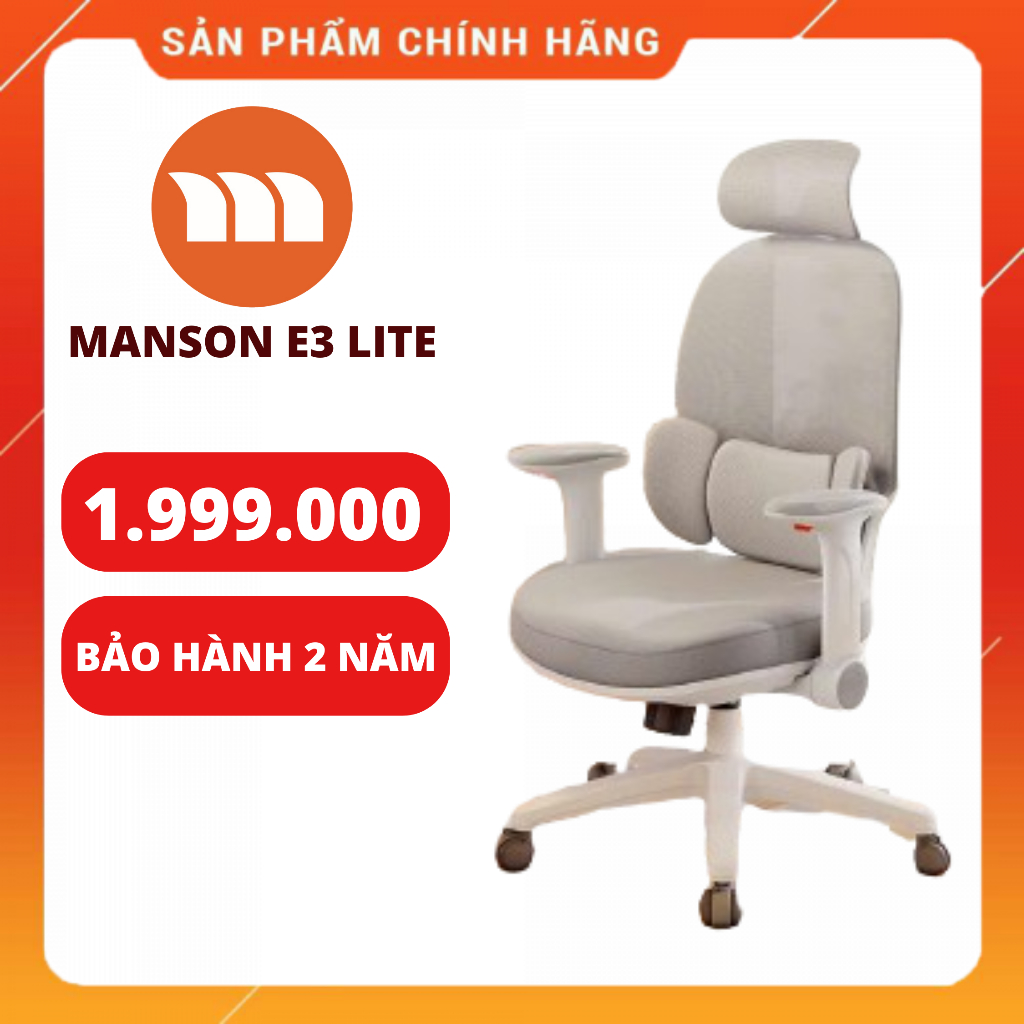 Ghế Manson E3 Lite - Ghế Xoay Văn Phòng Công Thái Học - BẢO HÀNH 2 NĂM | Shopee Việt Nam
