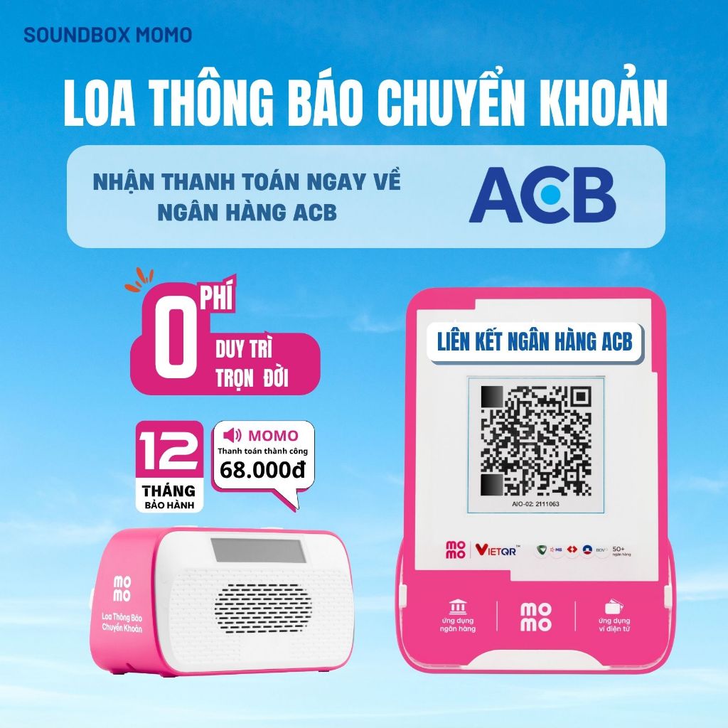 Loa MoMo Liên Kết NH ACB | Loa Báo Chuyển Khoản I Soundbox MoMo I Chính ...