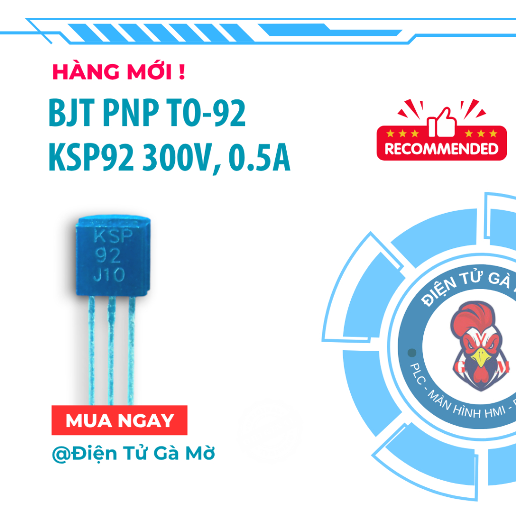 [1 CON] Transistor PNP Cao Áp, KSP92 300V, 0.5A TO-92 Mới Nhập Khẩu ...