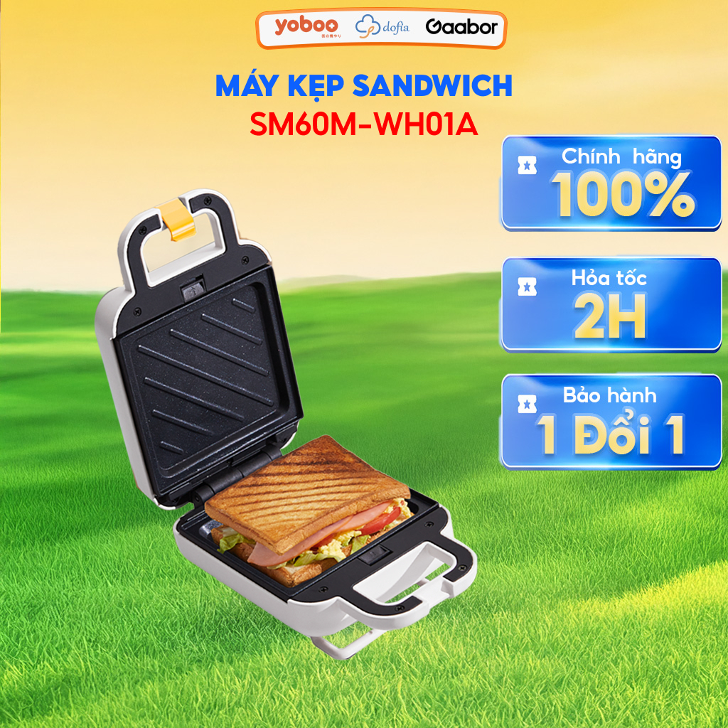 Máy kẹp sandwich GAABOR SM60M-WH01A công suất 600W thiết kế chống dính ...