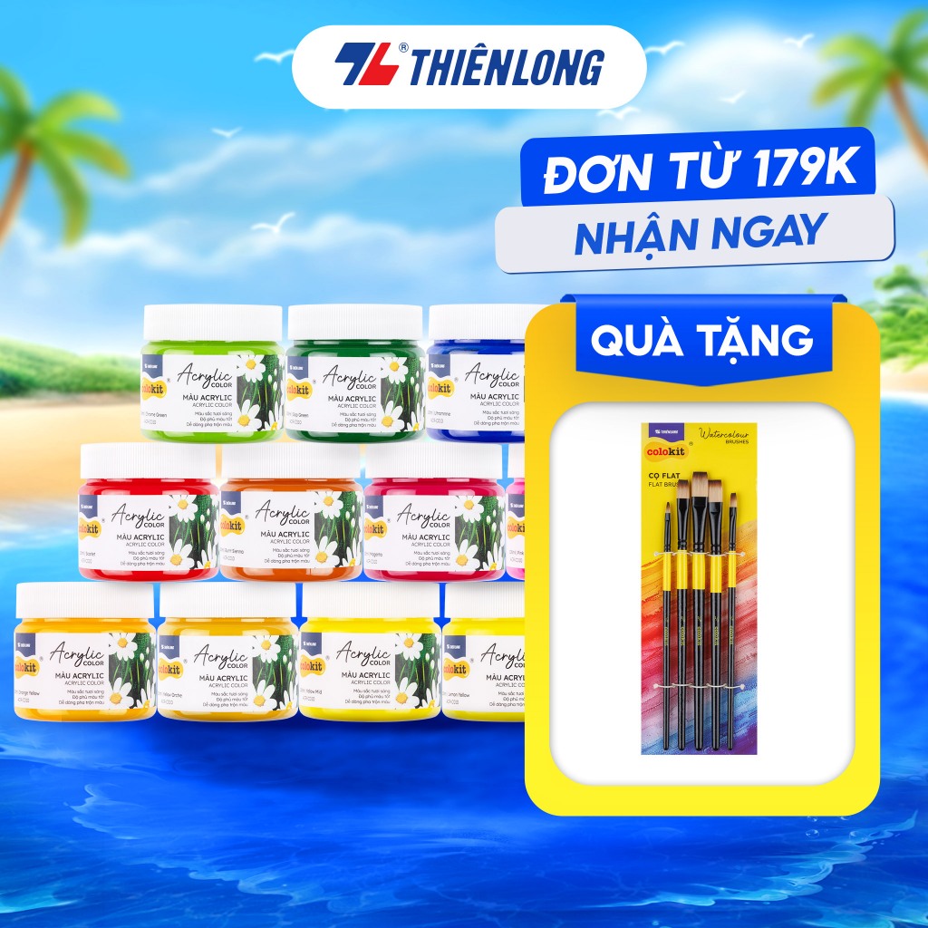 Màu nước Acrylic dạng hủ 100ml Thiên Long Colokit ACR-C010 | Shopee Việt Nam