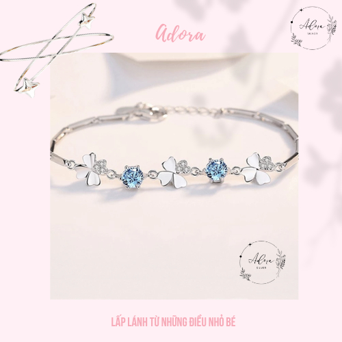 Lắc tay bạc nữ cỏ bốn lá may mắn Adora Silver Y01 | Shopee Việt Nam