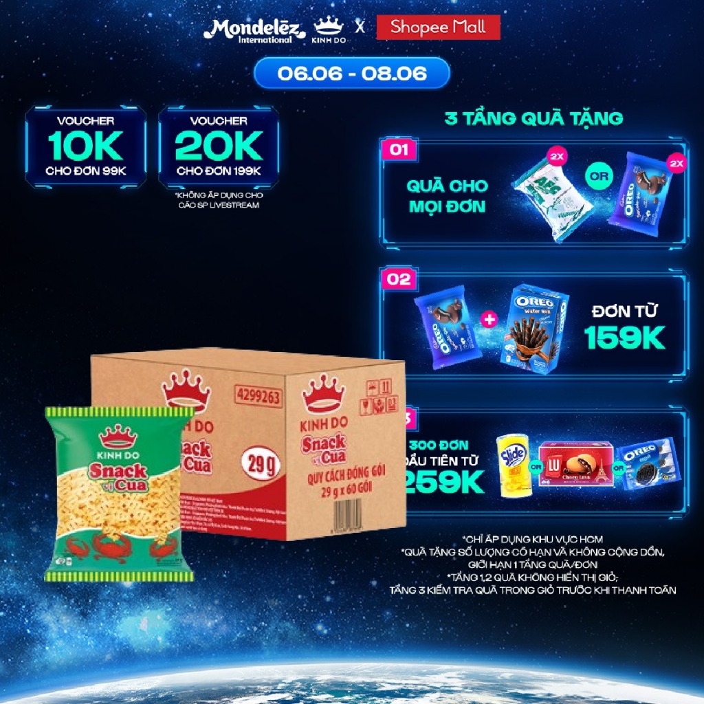 Bánh Snack Cua Kinh Đô, 1 Thùng 60 Gói X 29G | Shopee Việt Nam