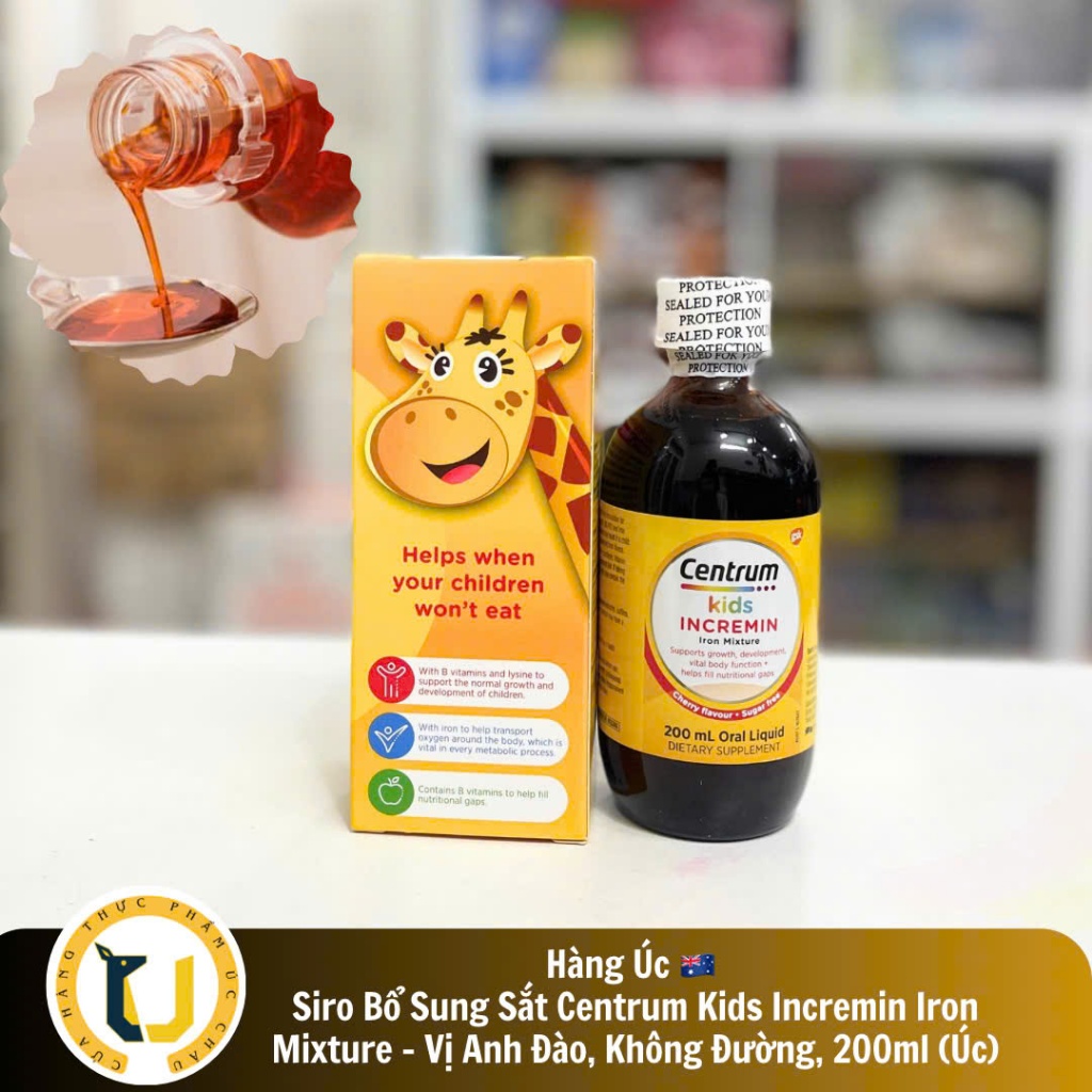 (HÀNG ÚC) Siro KO ĐƯỜNG hỗ trợ trẻ biếng ăn bổ sung sắt và vitamin ...