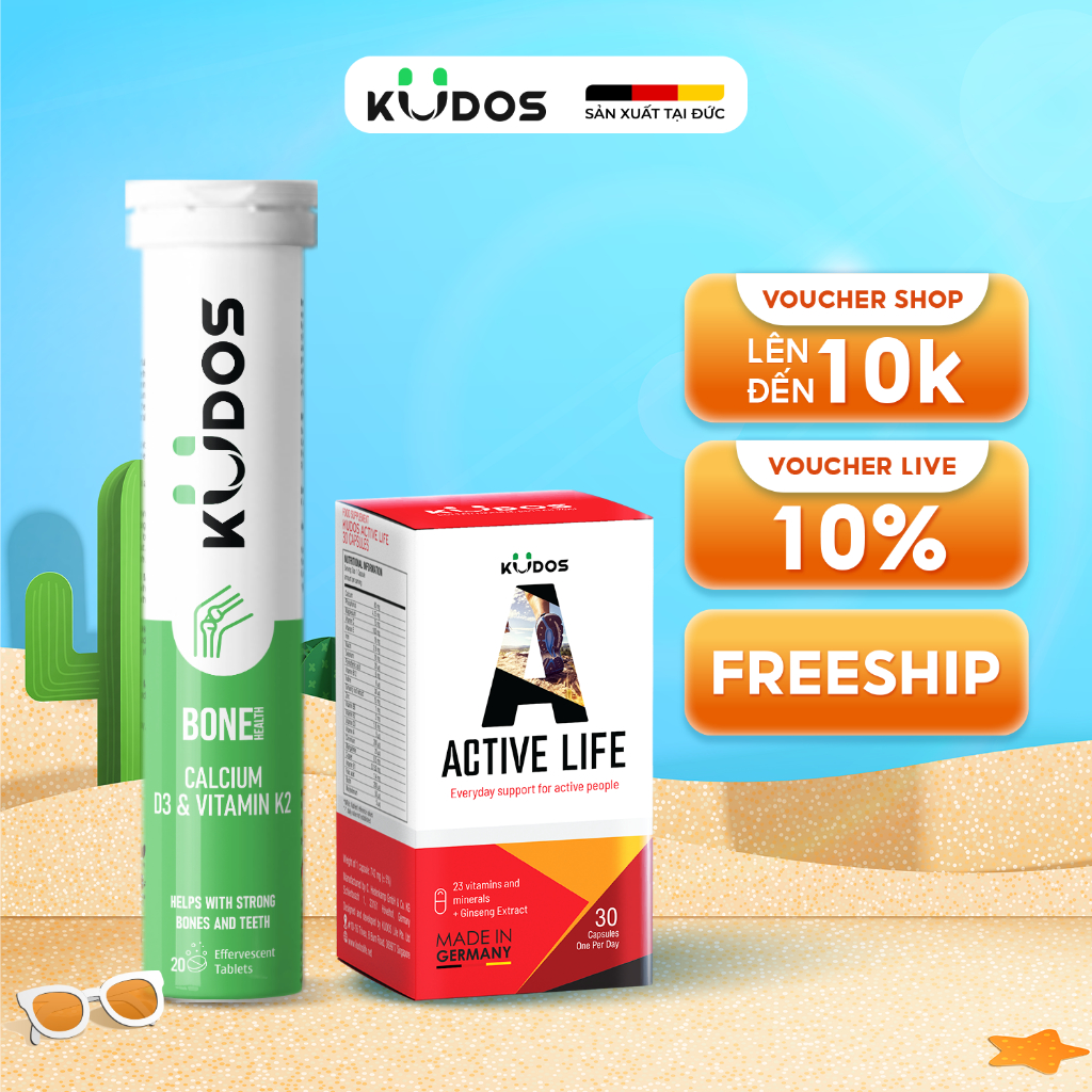 Combo Thực phẩm bảo vệ sức khỏe KUDOS ACTIVE LIFE 30 viên/hộp + KUDOS ...