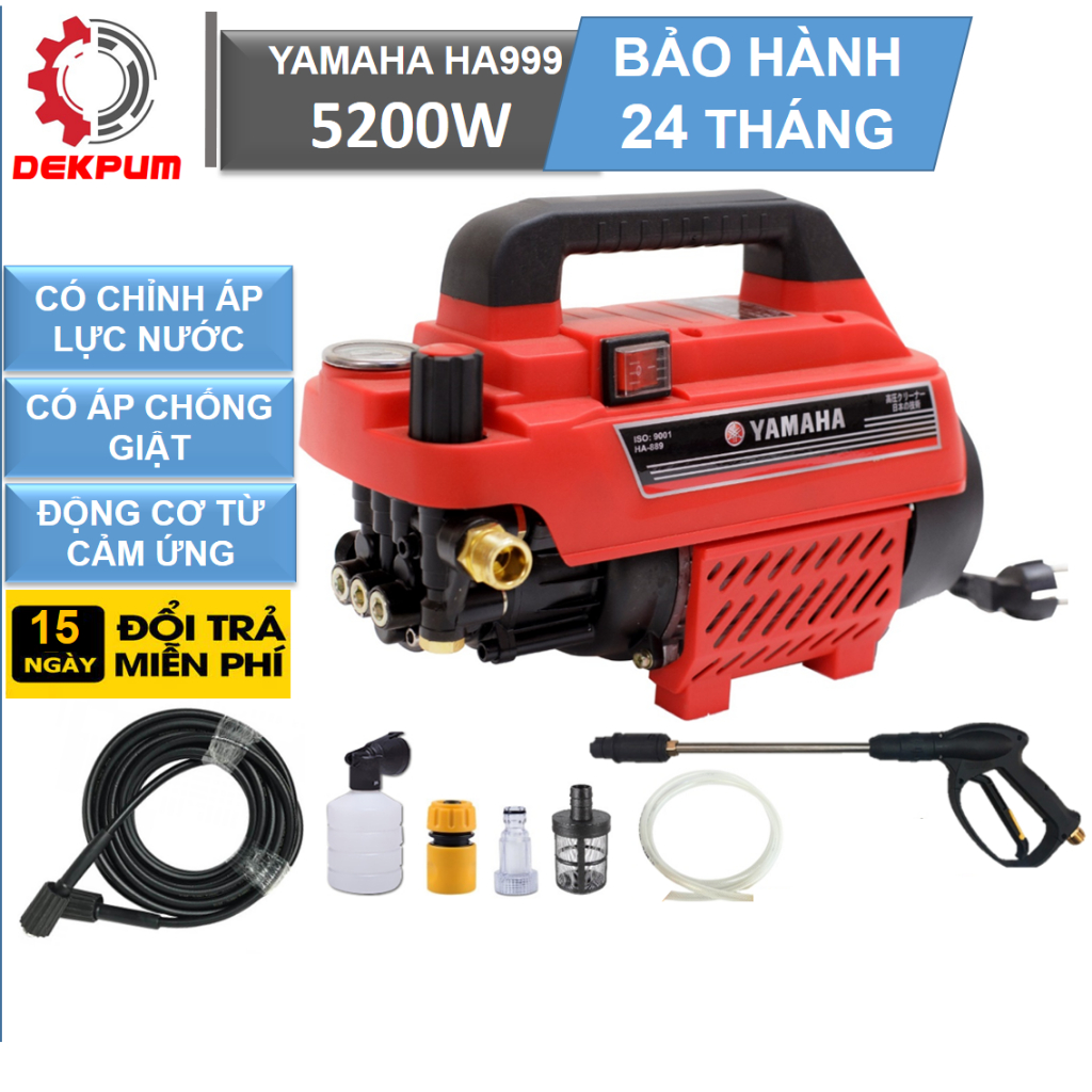 Máy Rửa Xe | Máy Rửa Xe Cao Áp Có Chỉnh Áp 5200W| Thân Máy 8,5KG | Có Chống Giật | Lõi Đồng 100% ...