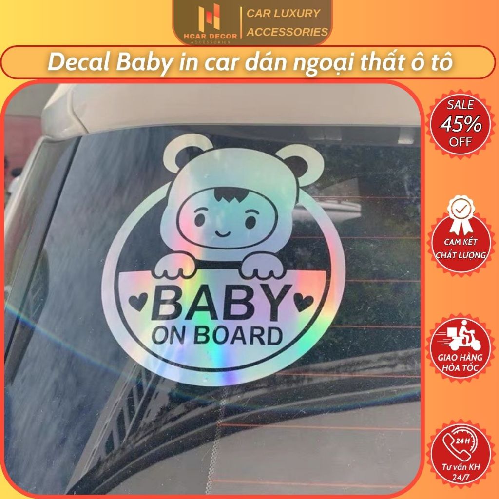 Sticker Dán Xe Ô Tô , Decal dán xe ô tô Baby In Car - Trang trí ngoại ...