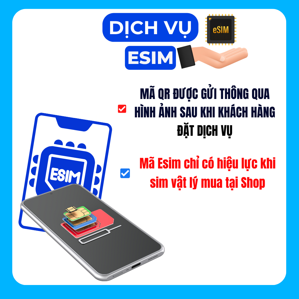 Sim QR ESim Vinaphone , Dịch Vụ ESim Cho Các Gói Cước Fhappy, TD49 ...